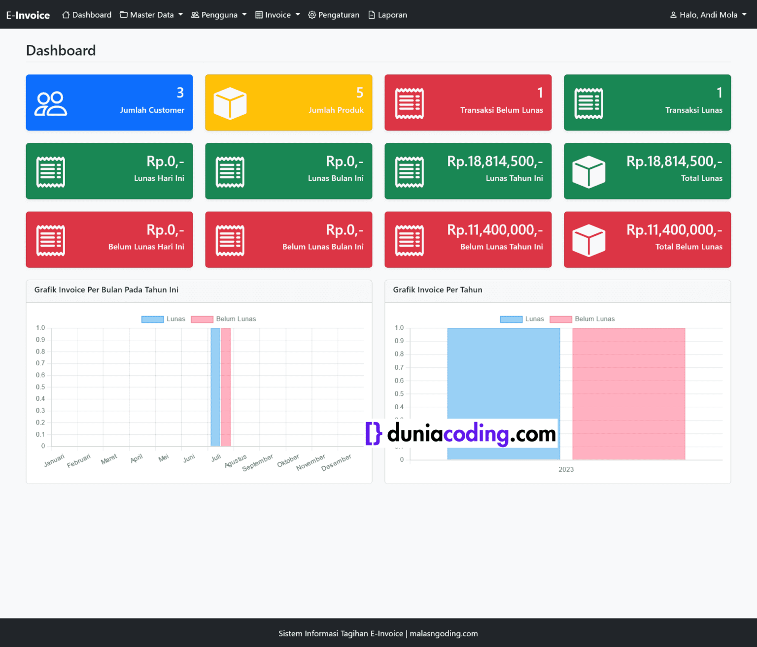 Aplikasi Tagihan Invoice Berbasis Web (PHP)